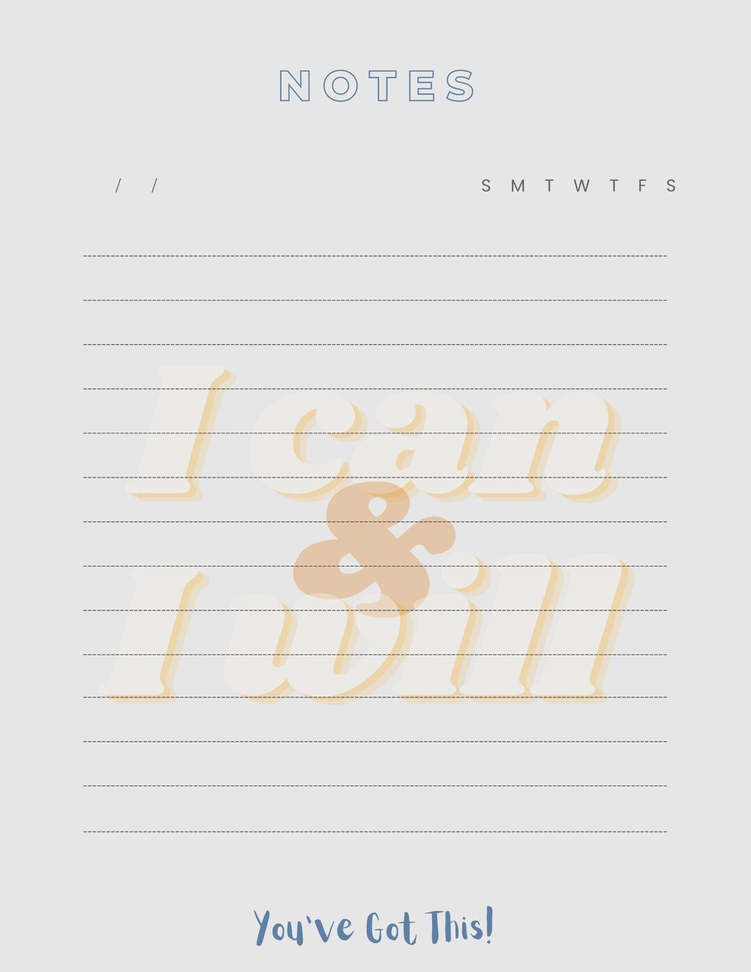 Positive Affirmation Printable Note Page Bundle - 10 Pages! Digital ...
