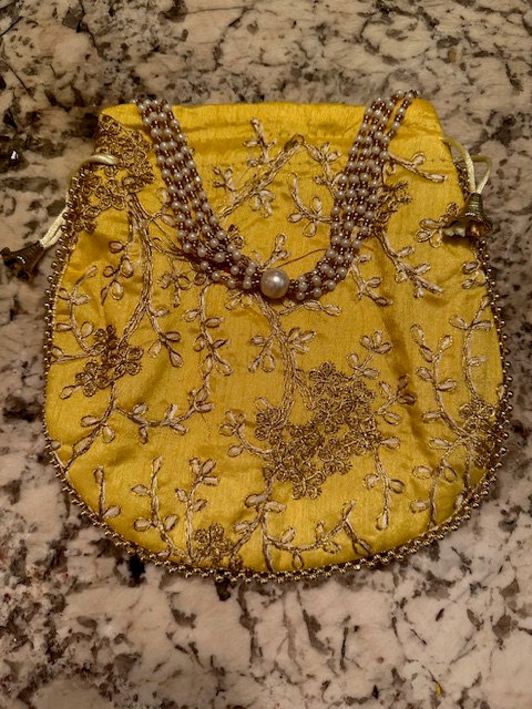 Indian Potli Bag Women's Embroidered Bag Pouch Drawstring Bag Handmade ...