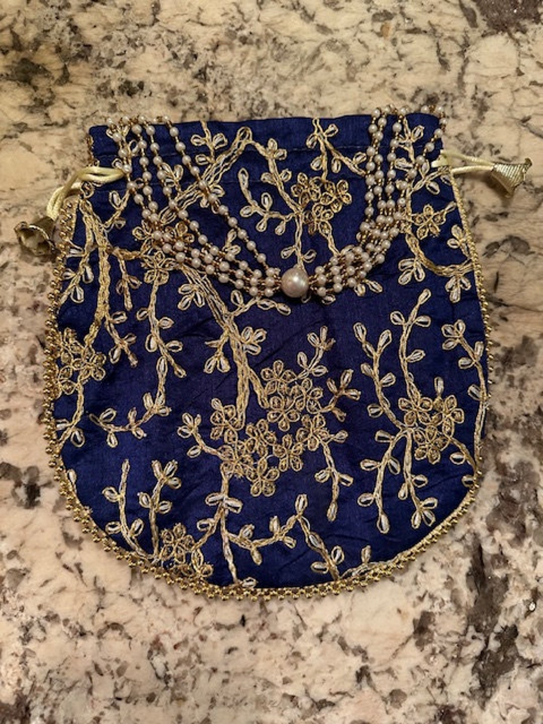 Indian Potli Bag Women's Embroidered Bag Pouch Drawstring Bag Handmade ...