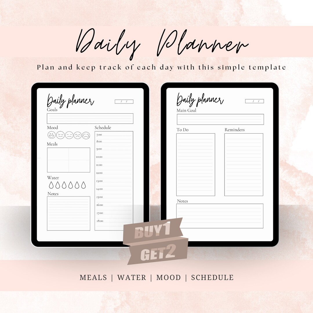 Daily Planner Organisation Life Goals Day Diary Template PDF Day ...