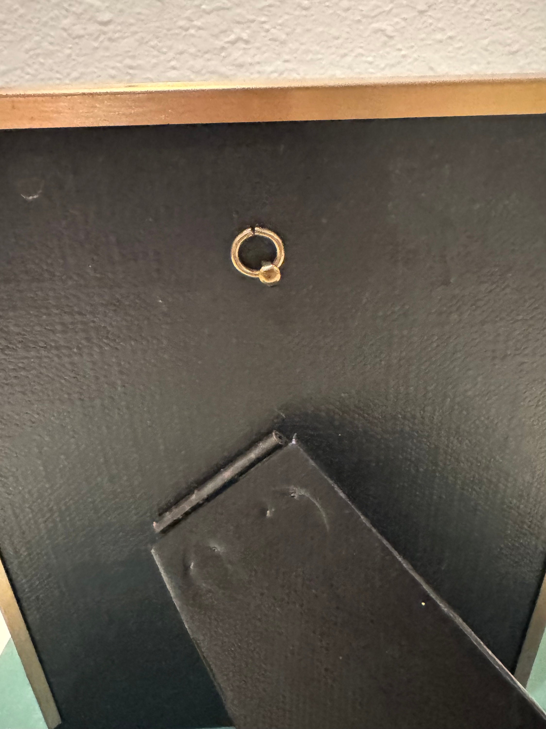 Vintage Brass 6x7 Picture Frame With Floral Leaf Paper Oval Border ...