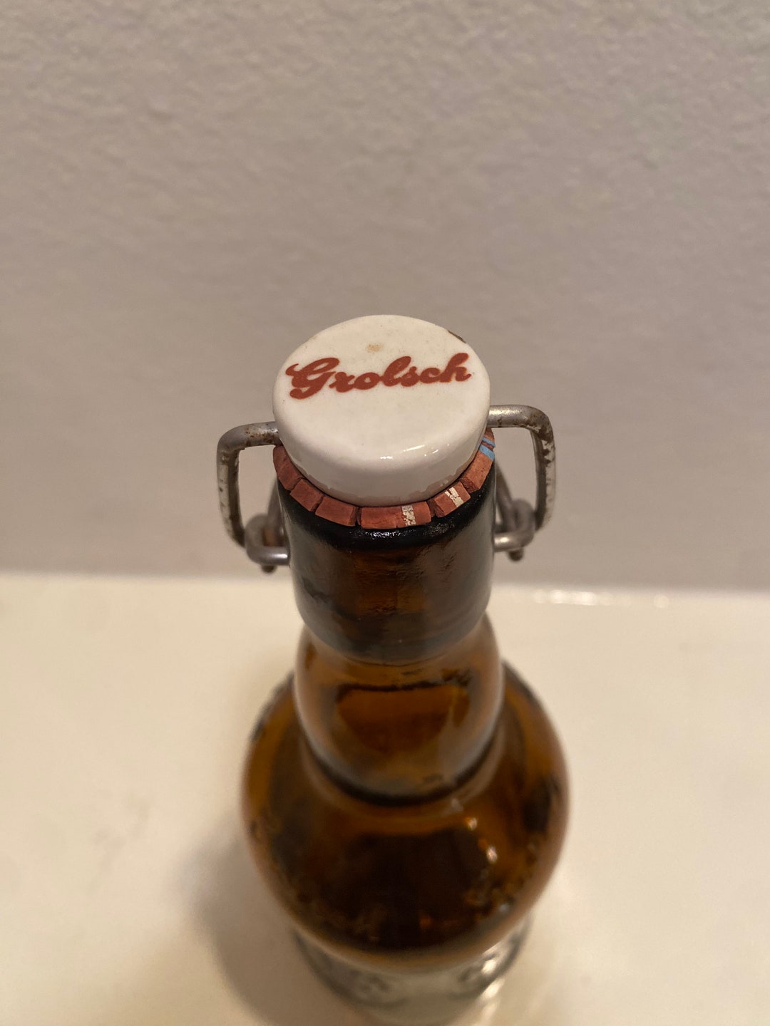 Vintage Grolsch Amber Brown Empty Beer Bottle Swing Top Porcelain Flip ...
