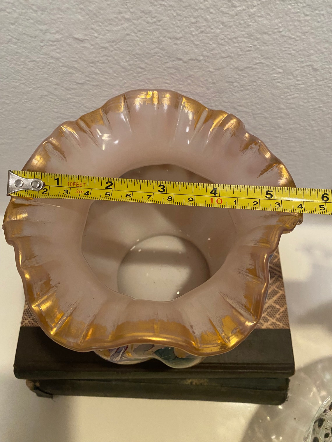 Vintage Fenton Hand Painted Melon Ruffle Vase - Etsy