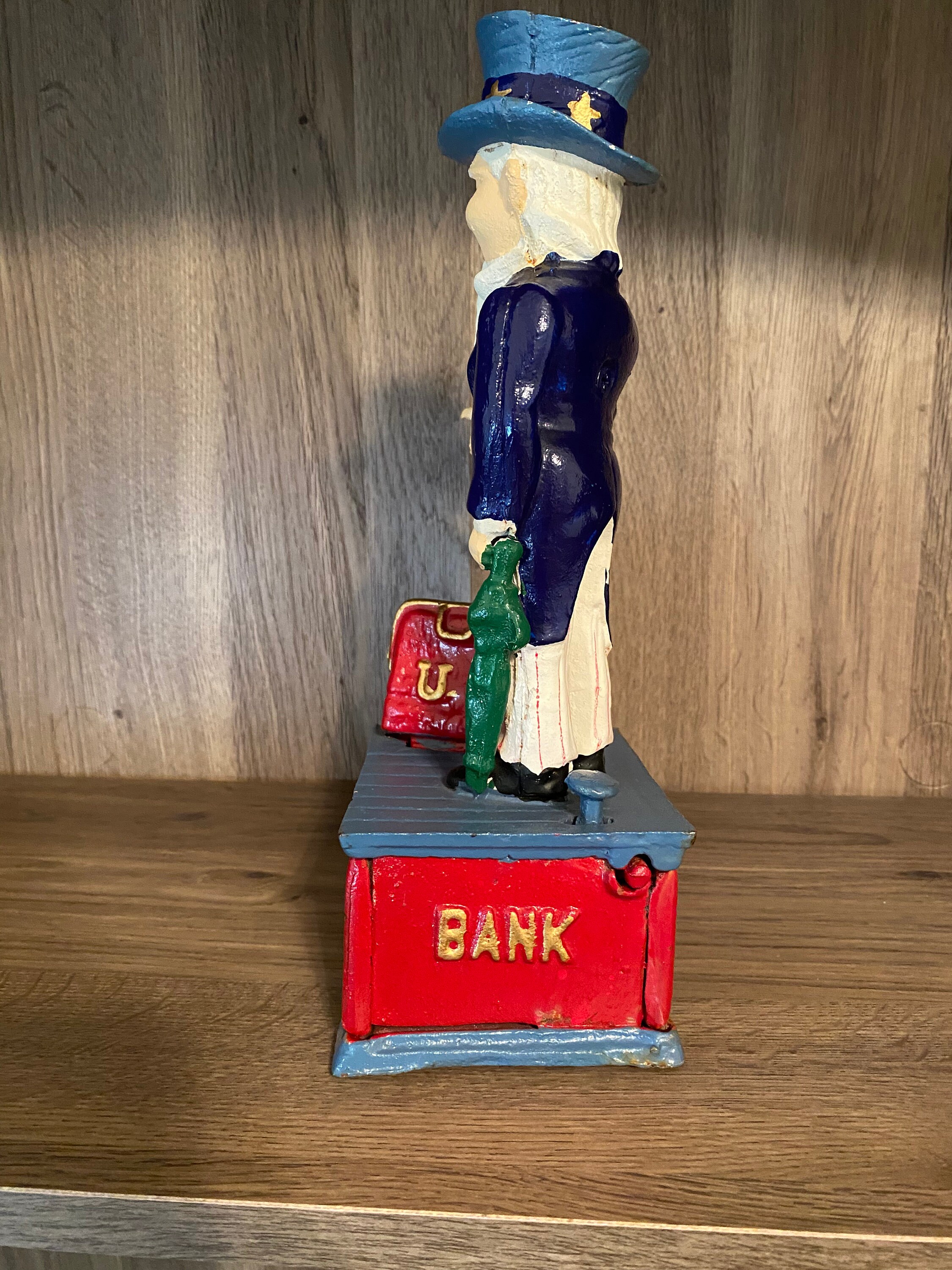 Vintage Uncle Sam Cast Iron Coin Bank - Etsy