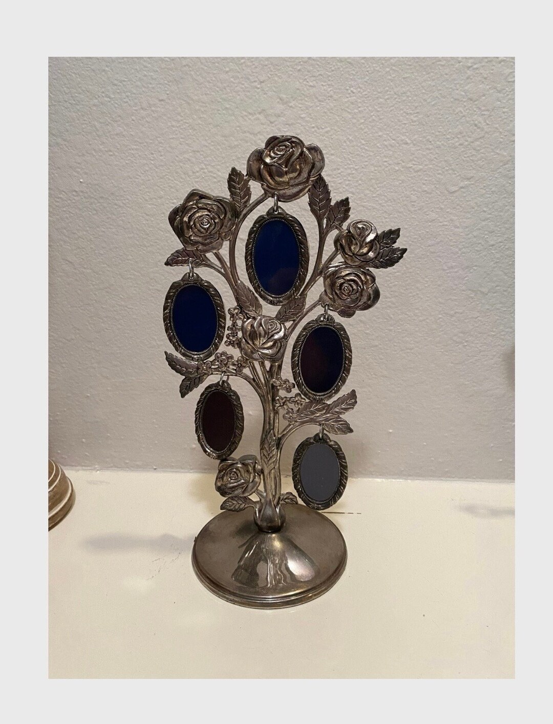 Vintage Godinger Silver Plated Family Tree Stand Photo Frame-5 Oval ...