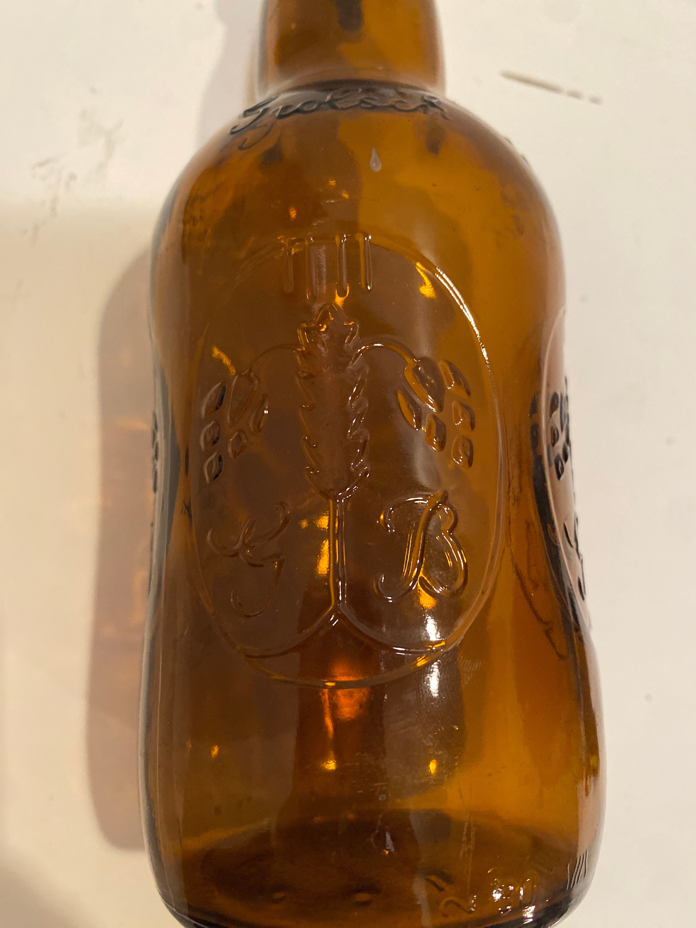 Vintage Grolsch Amber Brown Empty Beer Bottle Swing Top Porcelain Flip ...