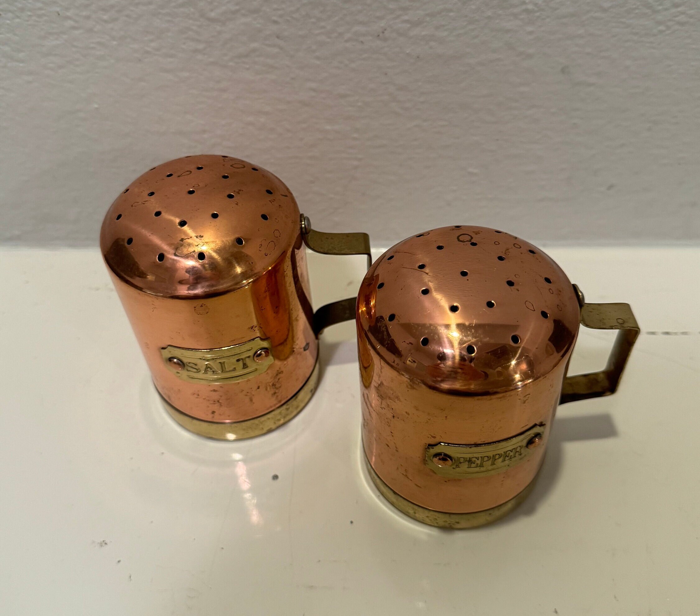 Vintage Copper Salt & Pepper Shakers - Etsy