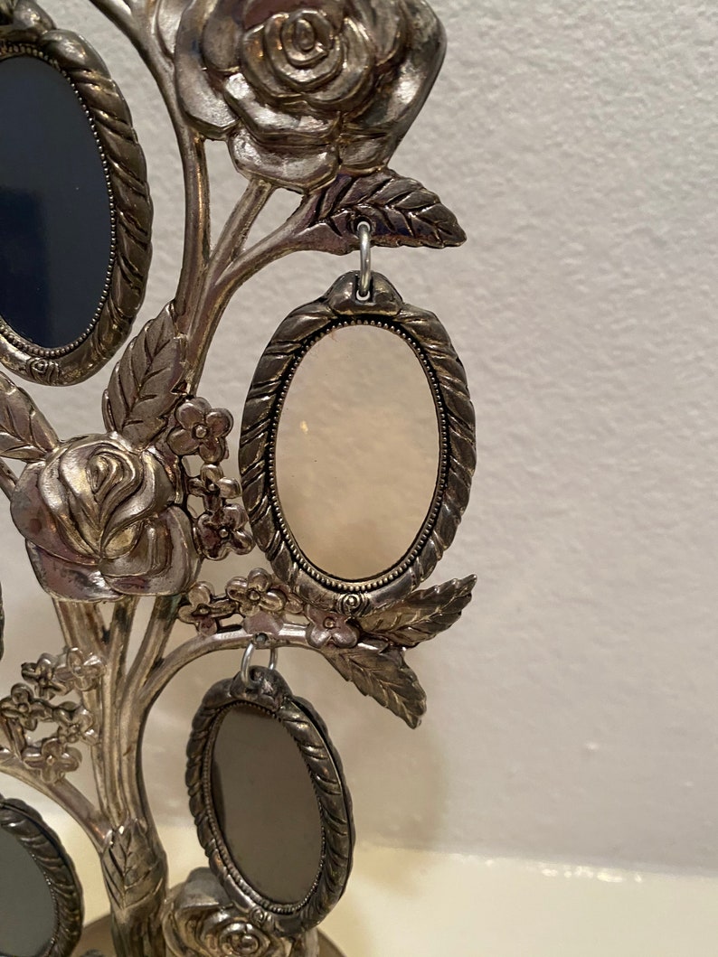 Vintage Godinger Silver Plated Family Tree Stand Photo Frame-5 Oval ...