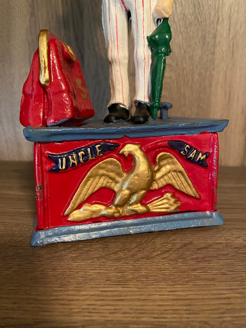 Vintage Uncle Sam Cast Iron Coin Bank - Etsy