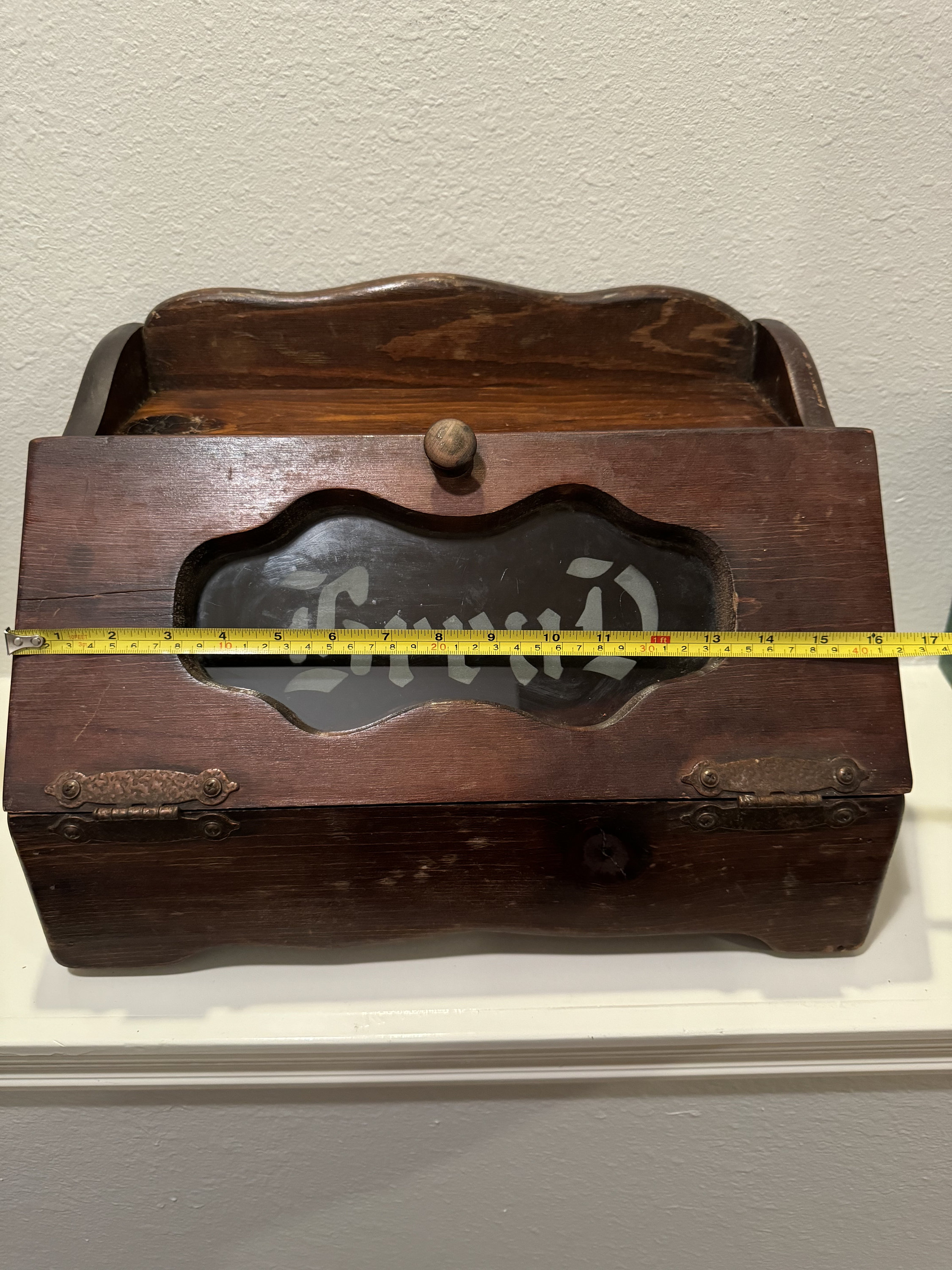 Vintage Large Wooden Bread Box - Etsy