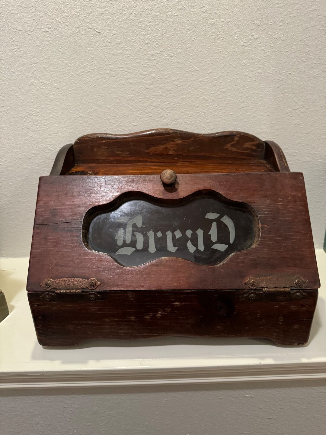 Vintage Large Wooden Bread Box - Etsy