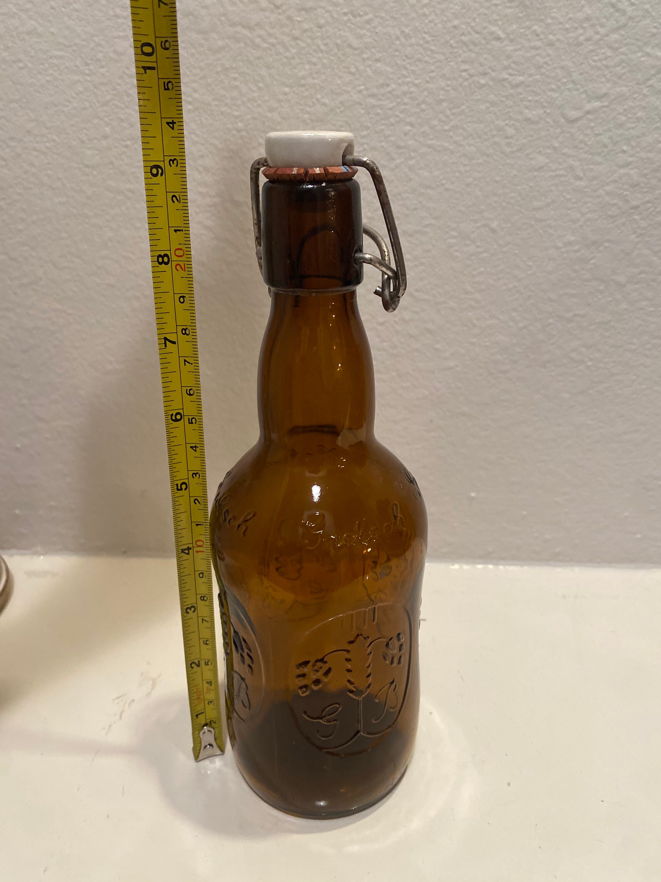 Vintage Grolsch Amber Brown Empty Beer Bottle Swing Top Porcelain Flip ...