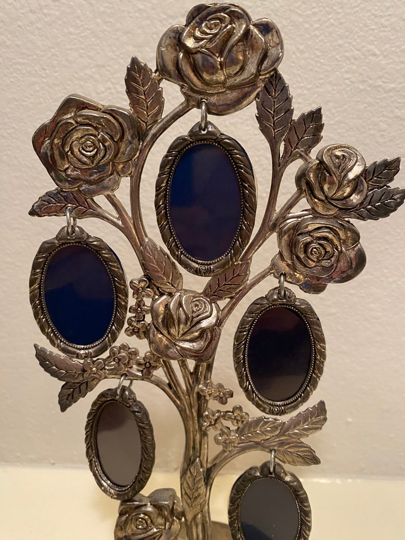 Vintage Godinger Silver Plated Family Tree Stand Photo Frame-5 Oval ...