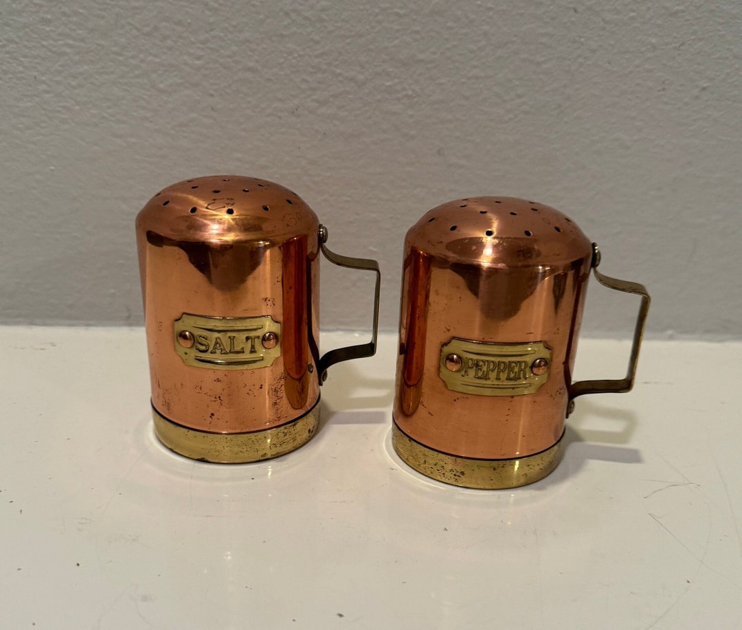 Vintage Copper Salt & Pepper Shakers - Etsy