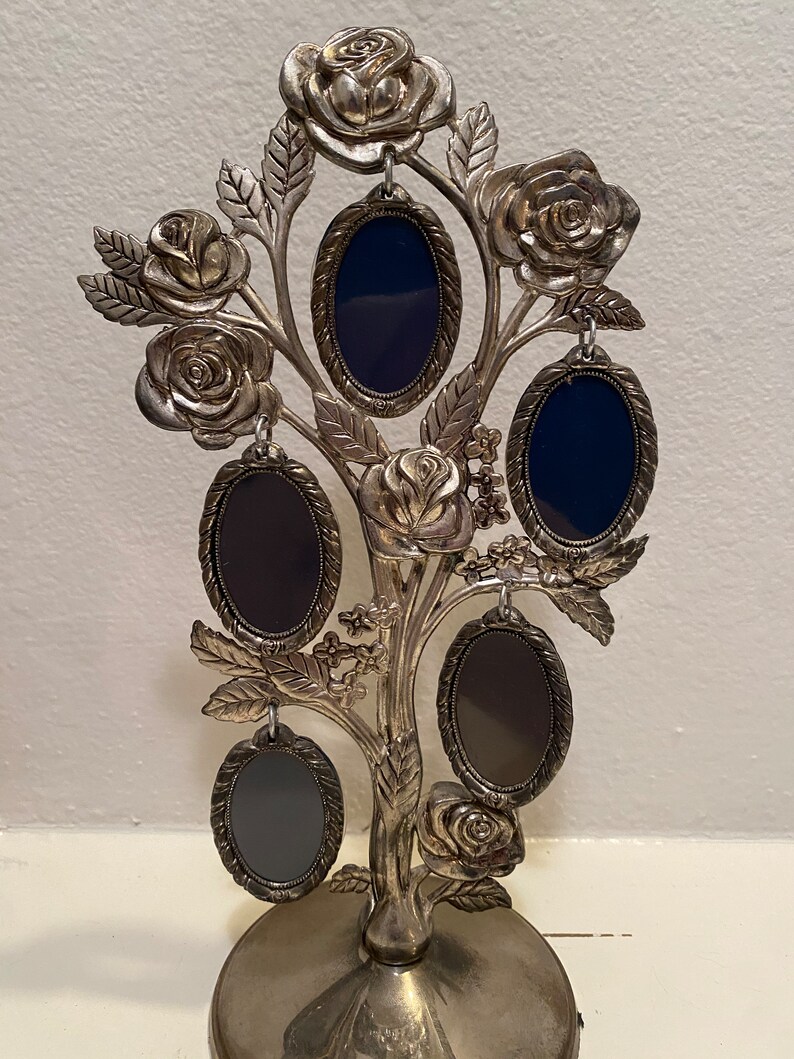 Vintage Godinger Silver Plated Family Tree Stand Photo Frame-5 Oval ...