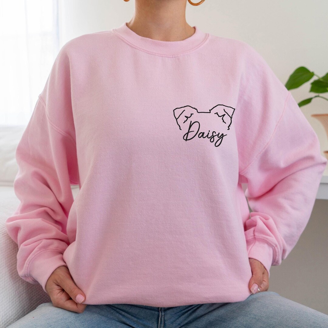 Custom Dog Ear Sweatshirt With Name, Puppy Mom Sweatshirt, Dog Ear Mom ...
