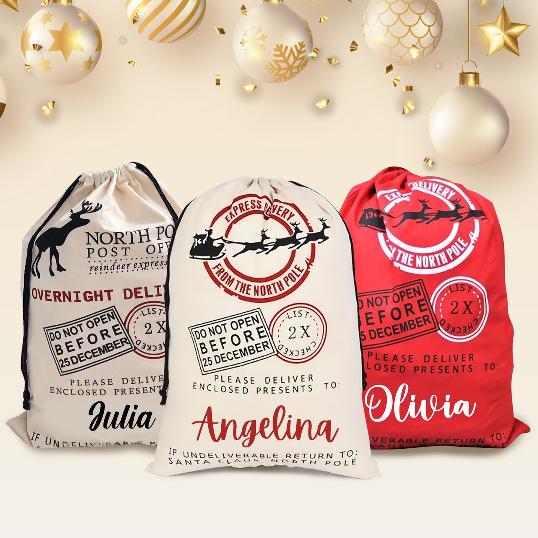Custom Santa Sack, Christmas Gift Bag, Santa Claus Bag, Personalized ...