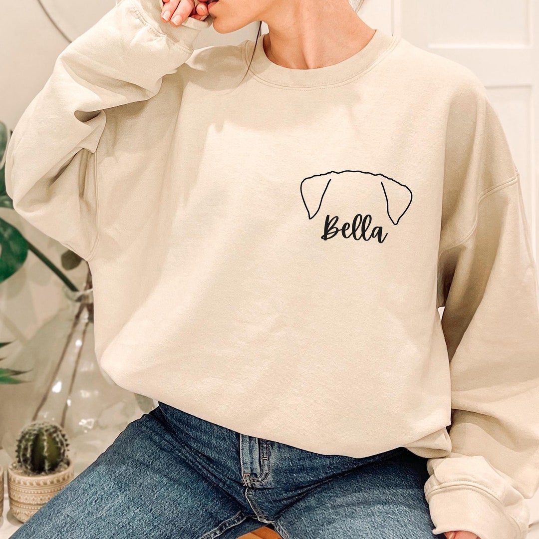 Custom Dog Ear Sweatshirt With Name, Puppy Mom Sweatshirt, Dog Ear Mom ...