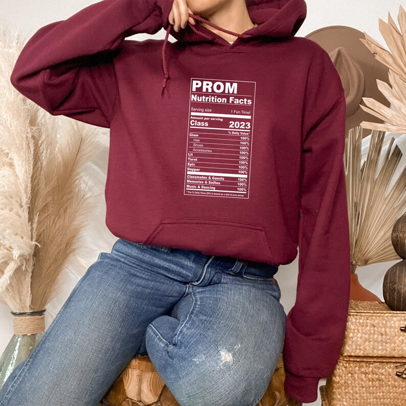 Prom Nutrition Facts Hoodie, Prom Memory Hoodie, Graduation Party ...