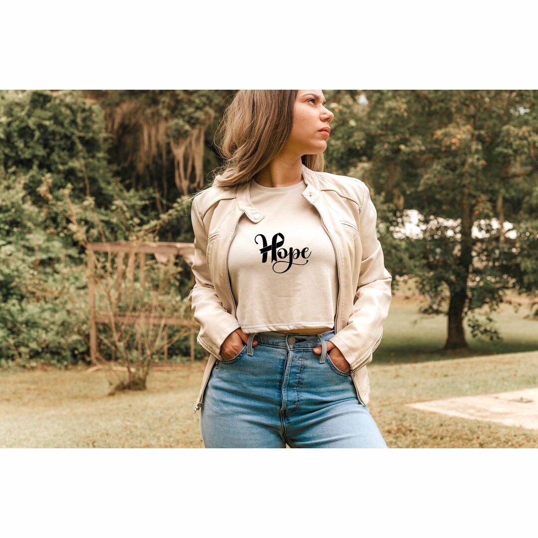 Hope Crop Top, Breast Cancer Month Gift, Cancer Crop Top, Pink Ribbon ...