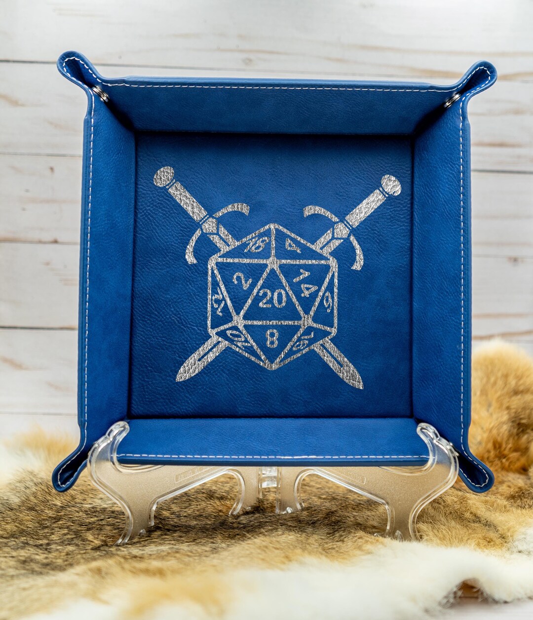 Dungeons and Dragons D20 Crossed Swords Leather Dice Tray 6x6 - Etsy