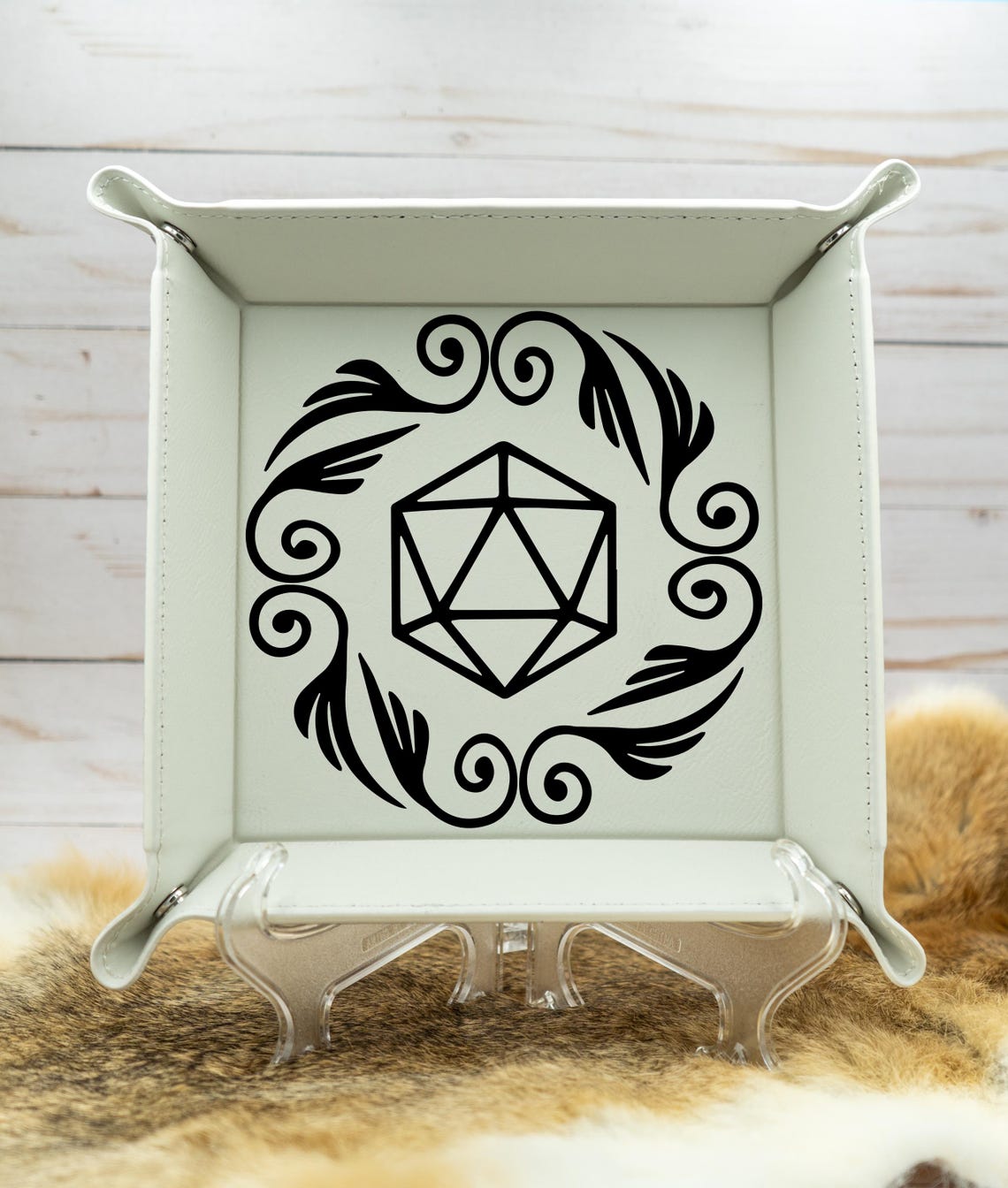 Dungeons and Dragons D20 Filigree Leather Dice Tray 6x6 - Etsy