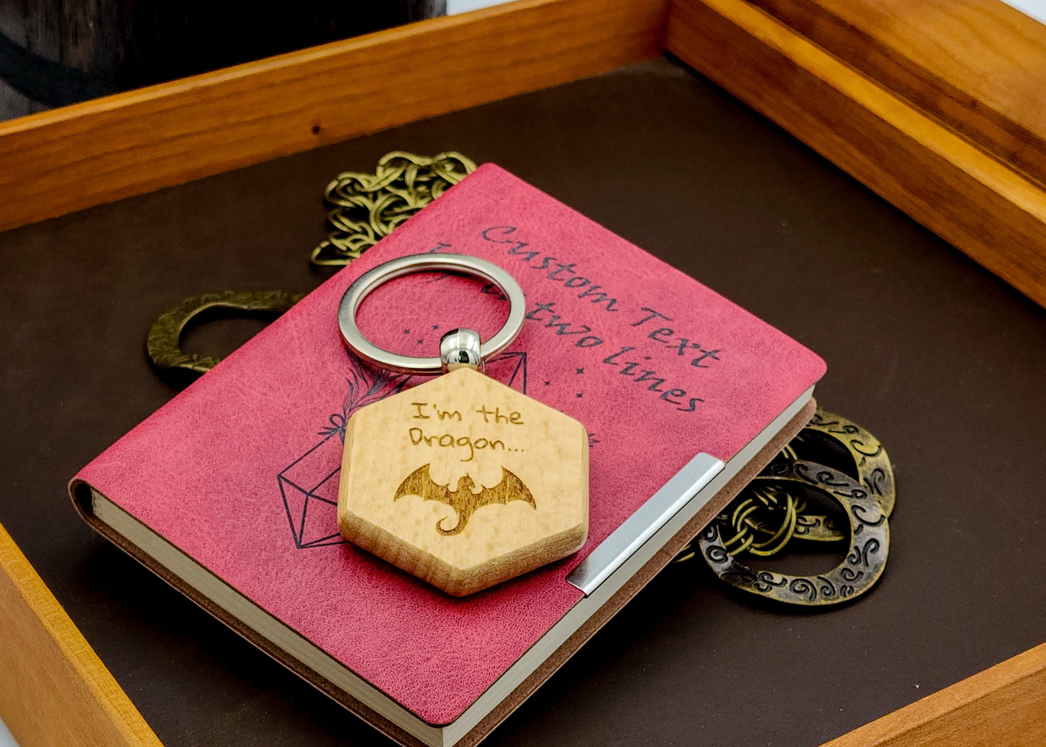 Dnd D20 I'm the Dragon Engraved Keychain - Etsy