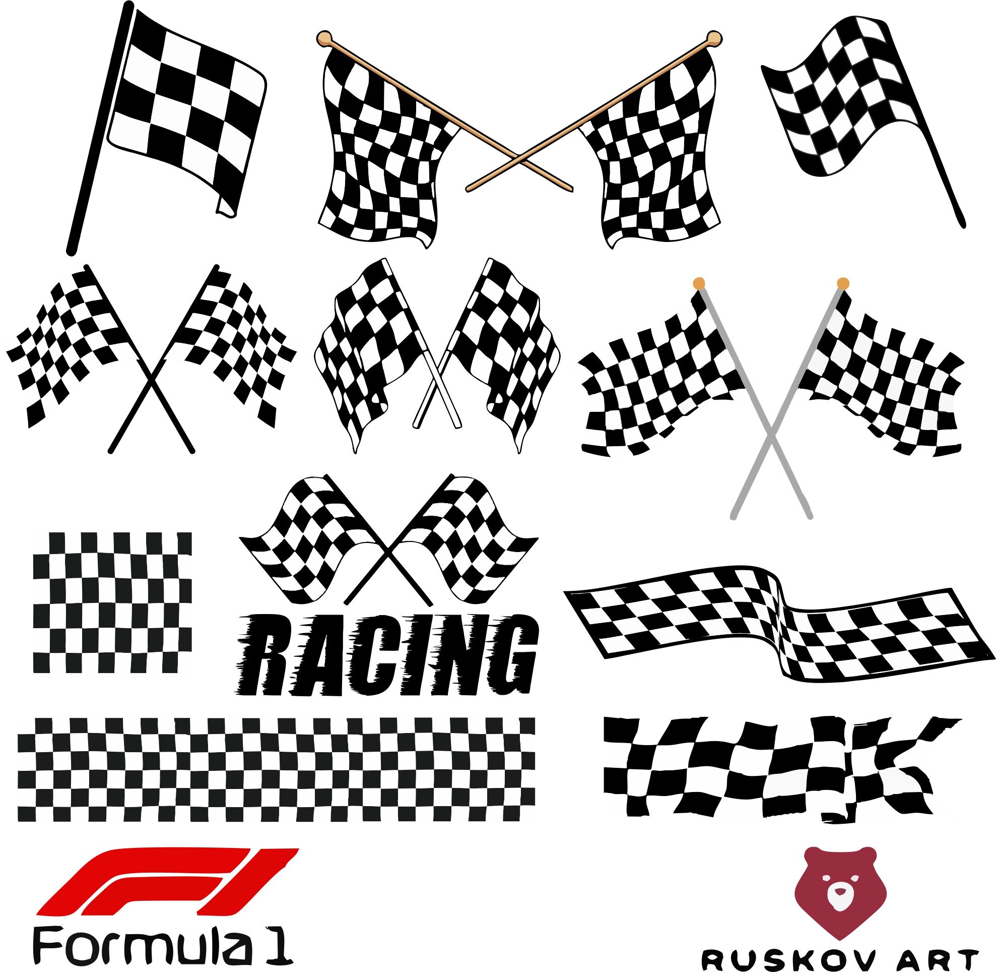 Racing Flag Svg Bundle Svg Finish Flags Svg Digital Etsy Uk