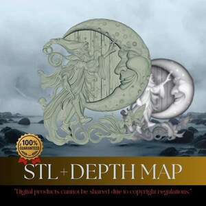 Moon Depth Map: 3D Laser Engrave STL & PNG Files (digital Download) - Etsy