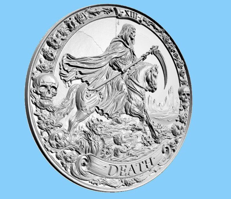 Death Coin Depth Map | 3D Laser Engrave STL & PNG Files (digital ...
