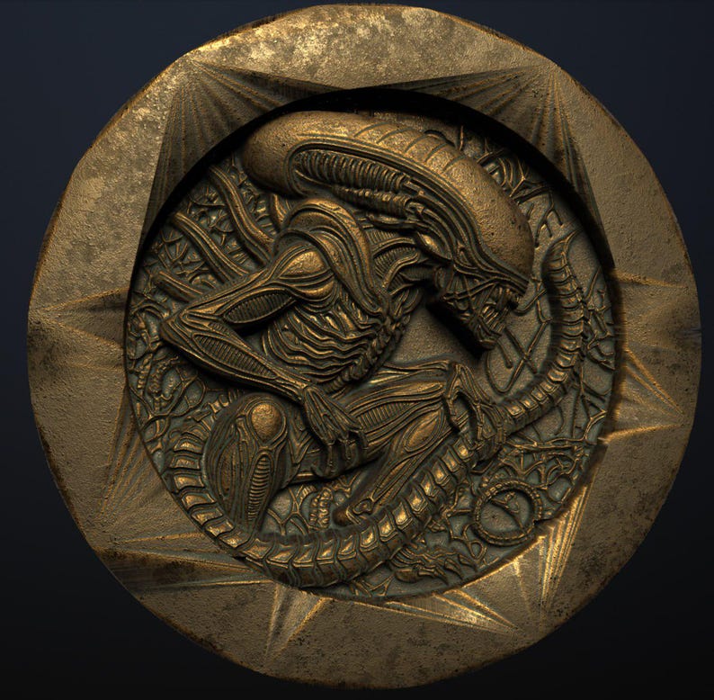 Predator I Coin Depth Map | Height Map | 3D Laser Engrave | Xtool | STL ...