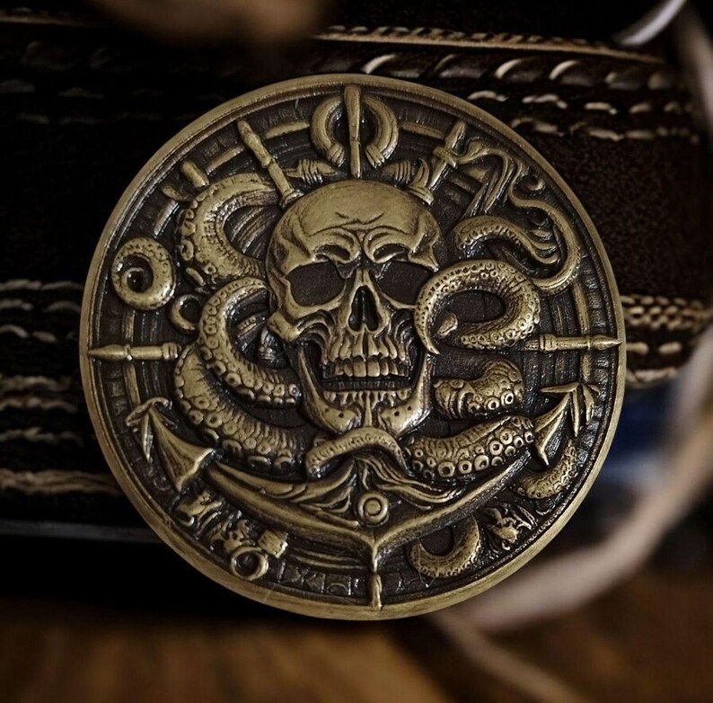Skull and Anchor Coin Depth Map | Laser Engrave STL and PNG Files ...