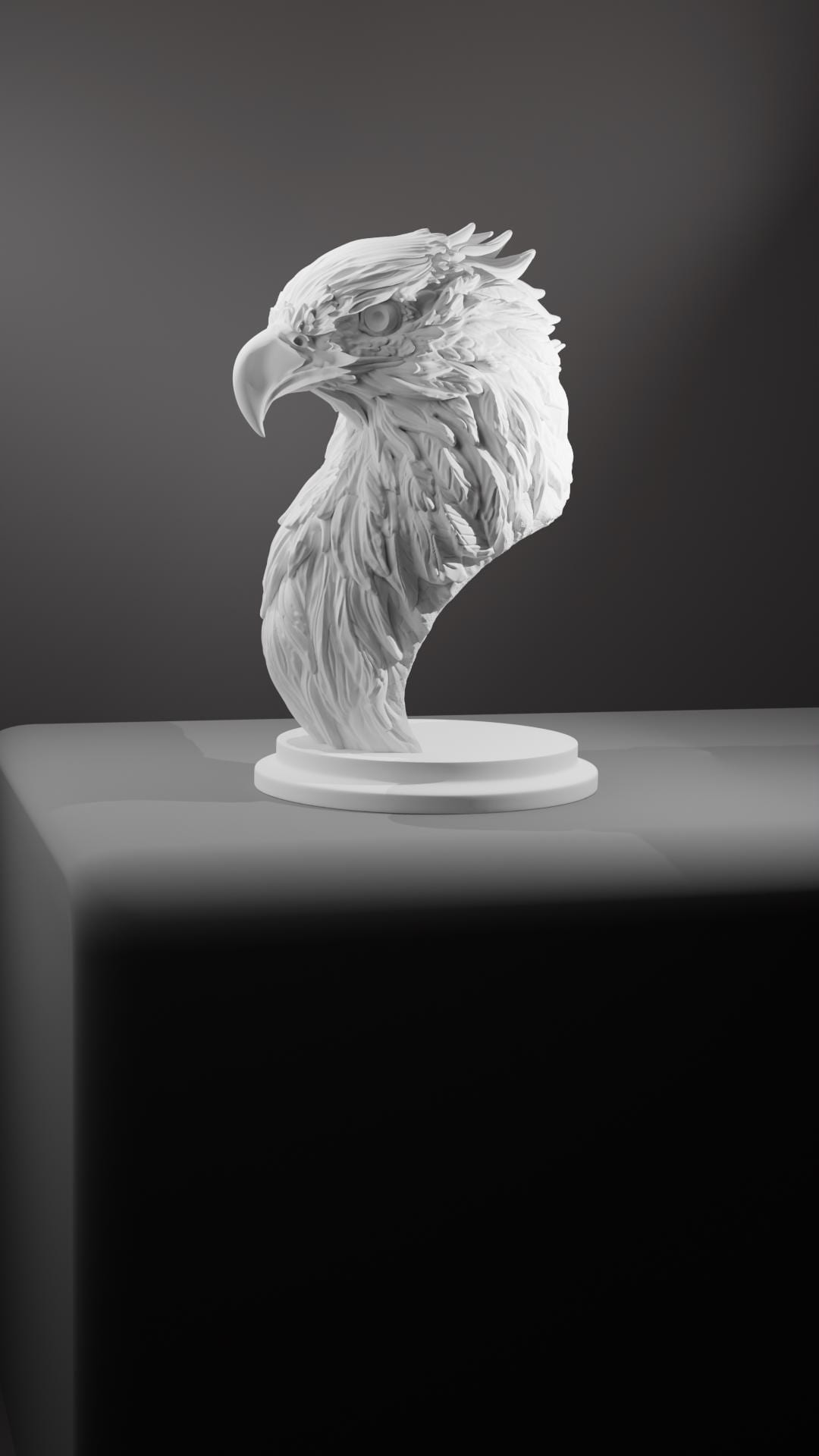 Realistic Eagle Bust STL: 3D Printing Digital Download, Pre-supported ...