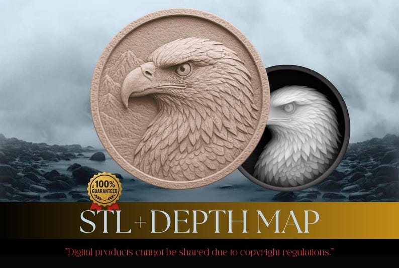 Coin Depth Map | Height Map | 3D Laser Engrave | Xtool | STL & PNG ...