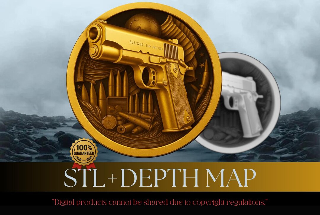 Coin Depth Map | 3D Laser Engrave | Xtool | STL & PNG Files | Grayscale ...