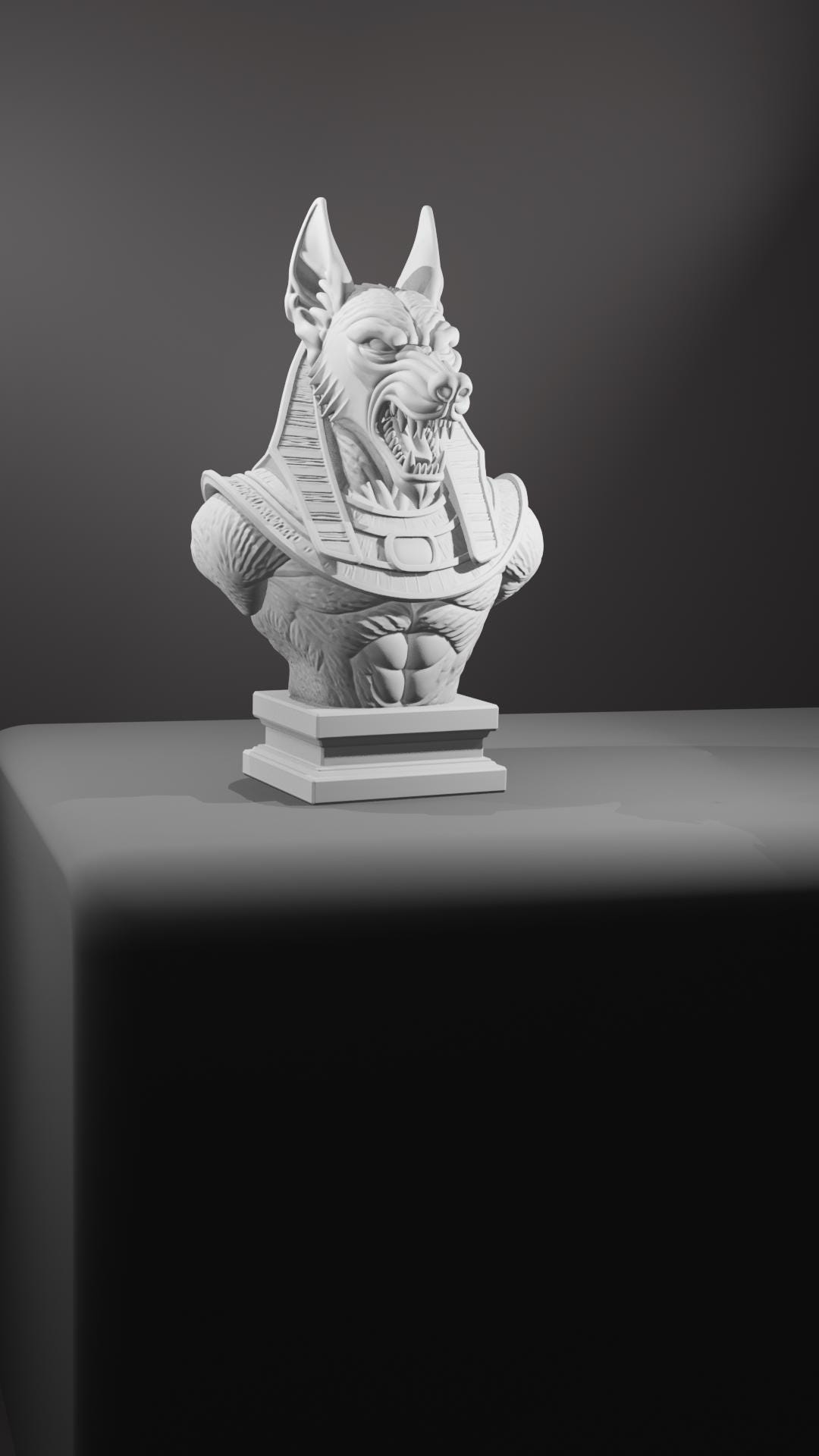 Anubis Werewolf Bust STL File: Egyptian Mythology Miniature (digital ...
