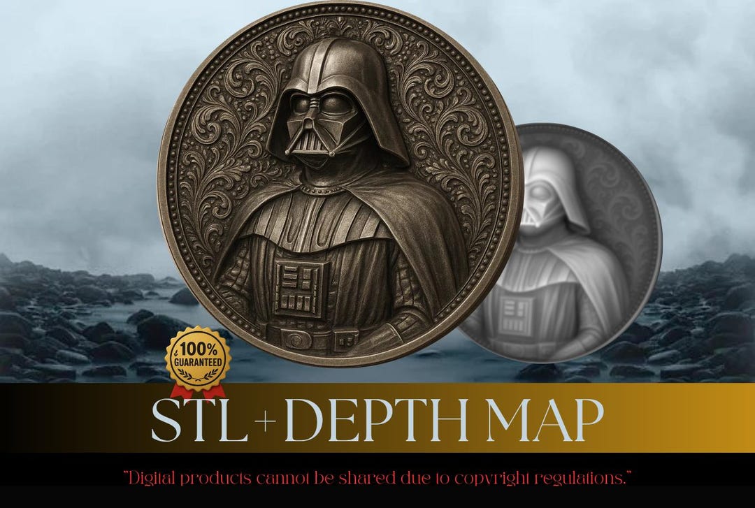 Dark Lord Coin Depth Map: 3D Laser Engrave STL File (digital Download ...