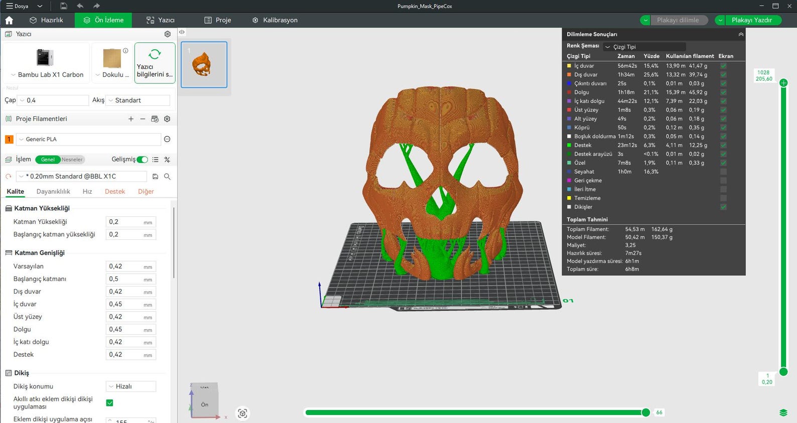 Ornate Pumpkin Face Mask 3D Print File: Halloween Cosplay (STL & 3MF ...