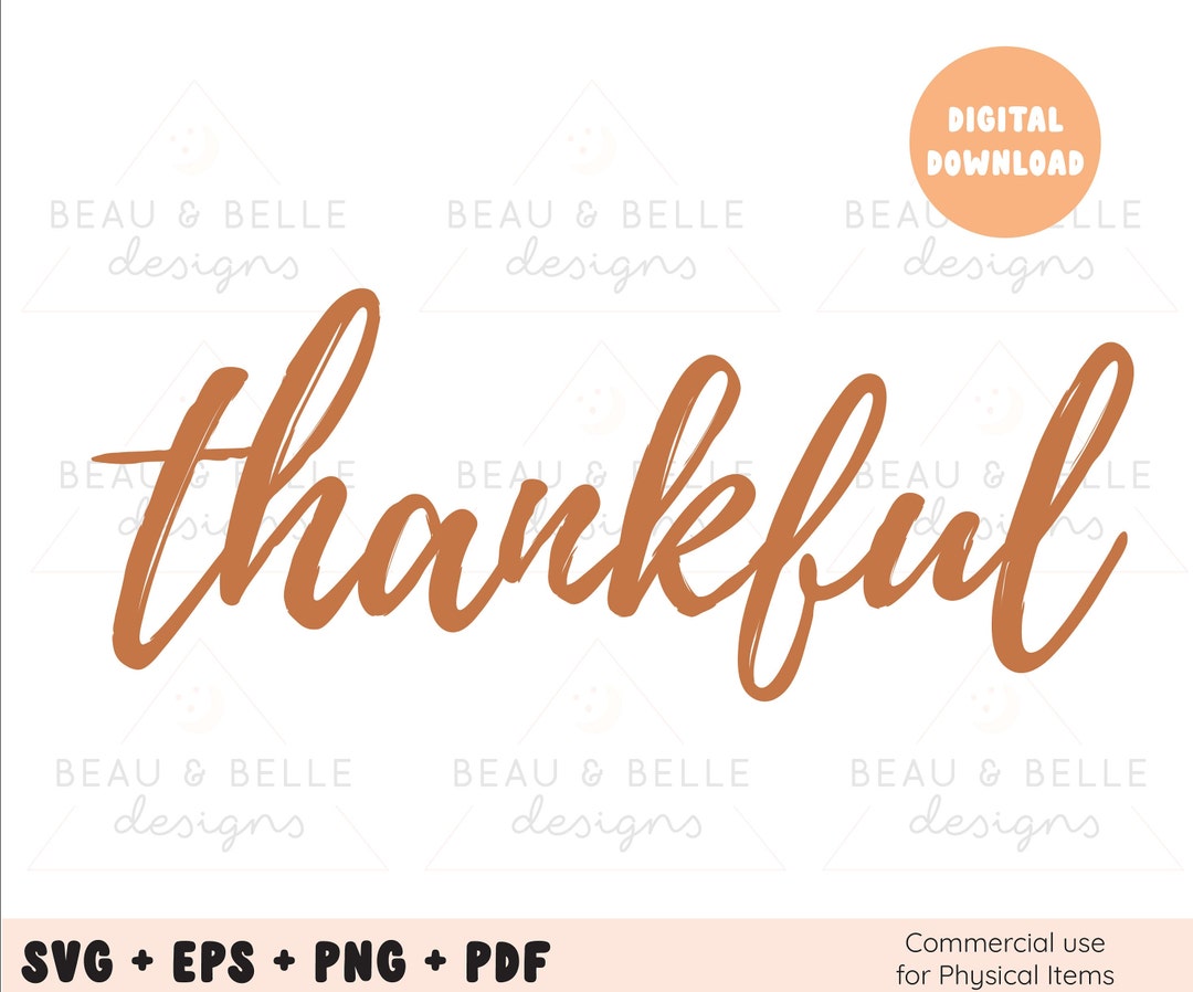 Cursive Thankful SVG Cut File, Fall SVG, Pumpkin Patch, Thanksgiving ...