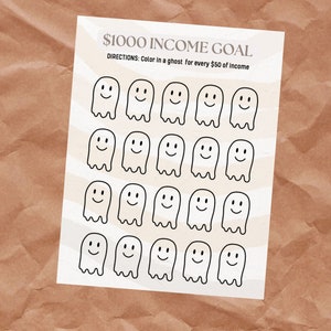1000 Income Tracker Printable, Side Hustle Income, Savings Goal, Money ...