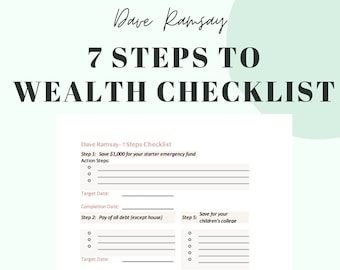 Dave Ramsey 7 Steps - Etsy