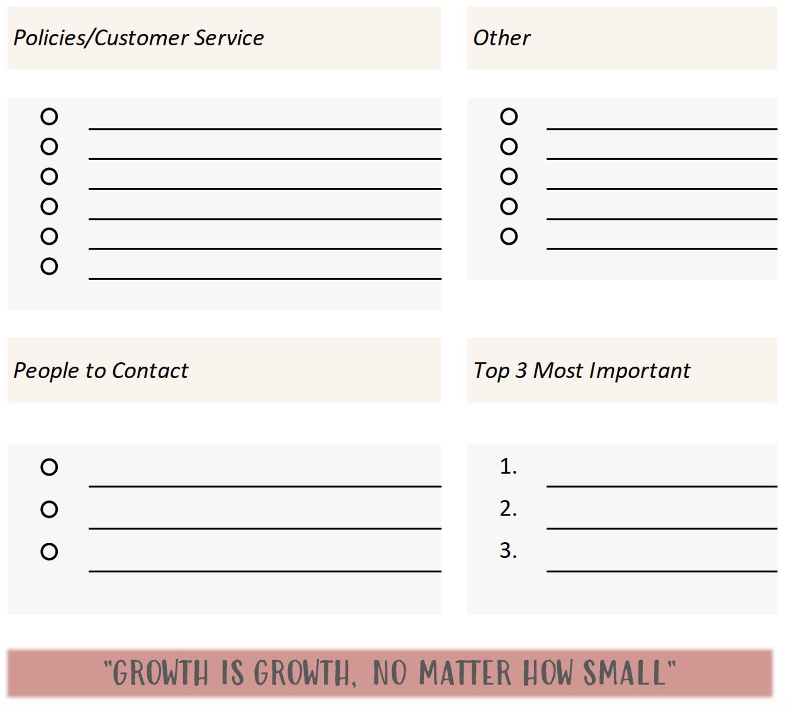 Printable to Do List | Categorized Side Hustle Checklist | Business ...