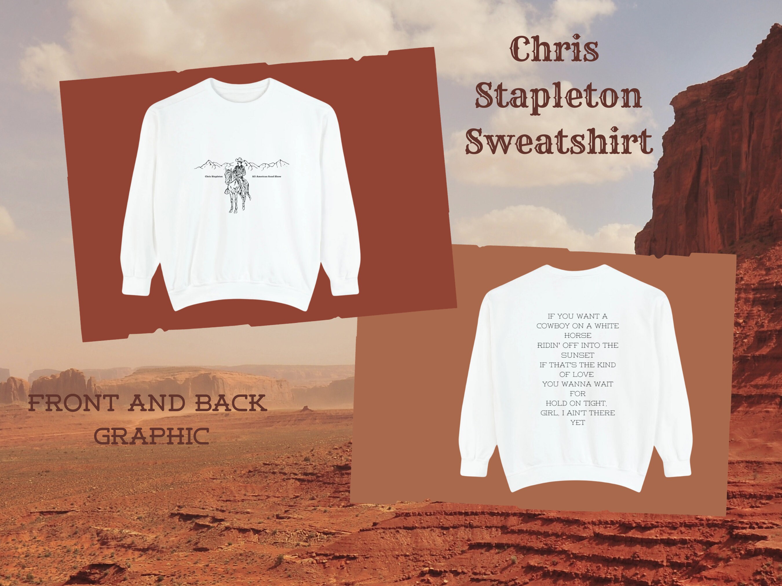 Chris Stapleton, White Horse Lyrics, Western Sweatshirt, Unisex ...
