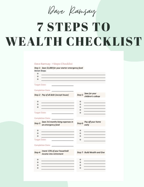 Dave Ramsey Worksheet 1