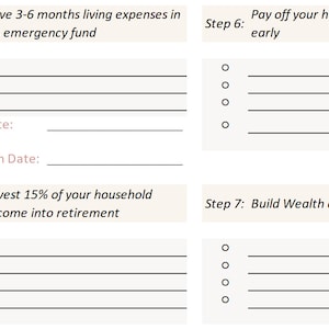 Dave Ramsey Baby Steps Tracker, Steps 1-7 Planner, Printable PDF ...