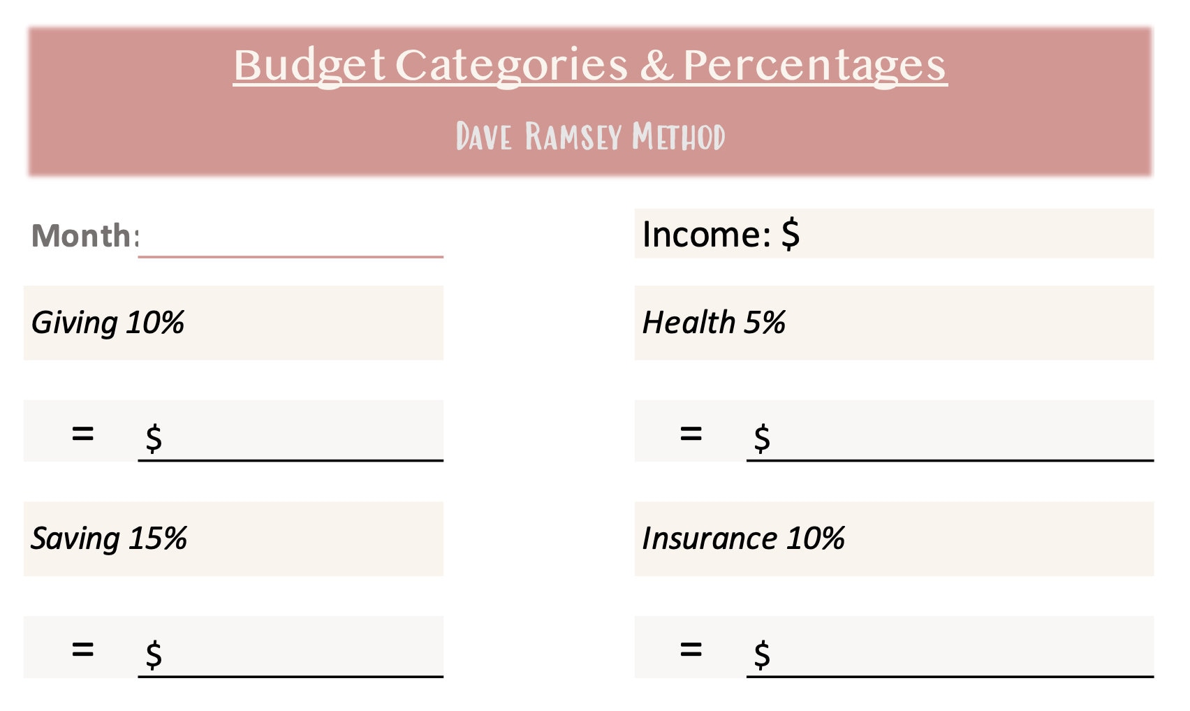 Dave Ramsey Budget Percentages Template-printable-pdf Download-dave ...