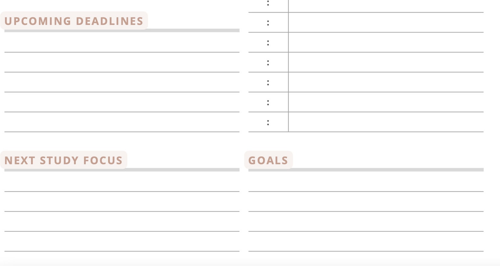 Study Planner, Printable PDF Template, Study Tools, Study Organization ...