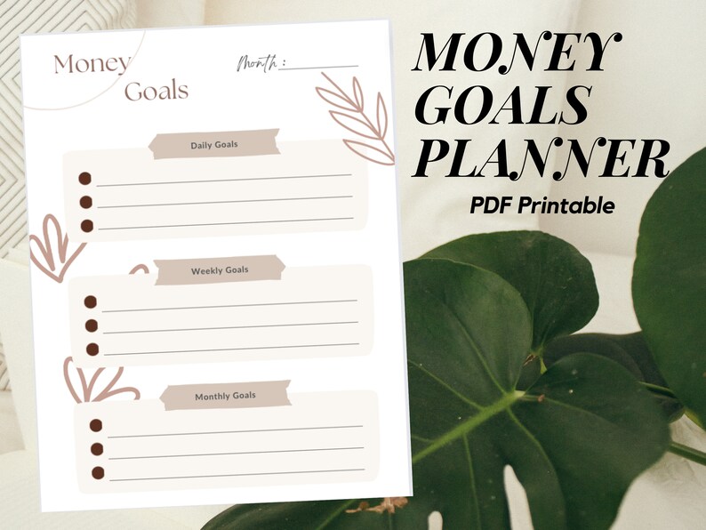 Financial Goal Planner, Goals Tracker, Money Goals, Budgeting, Monthly ...