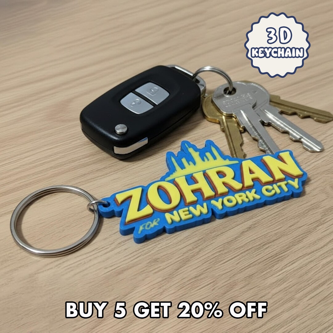 Zohran Mamdani 3D Keychain, Progressive Campaign Keychain, Vote Zohran ...