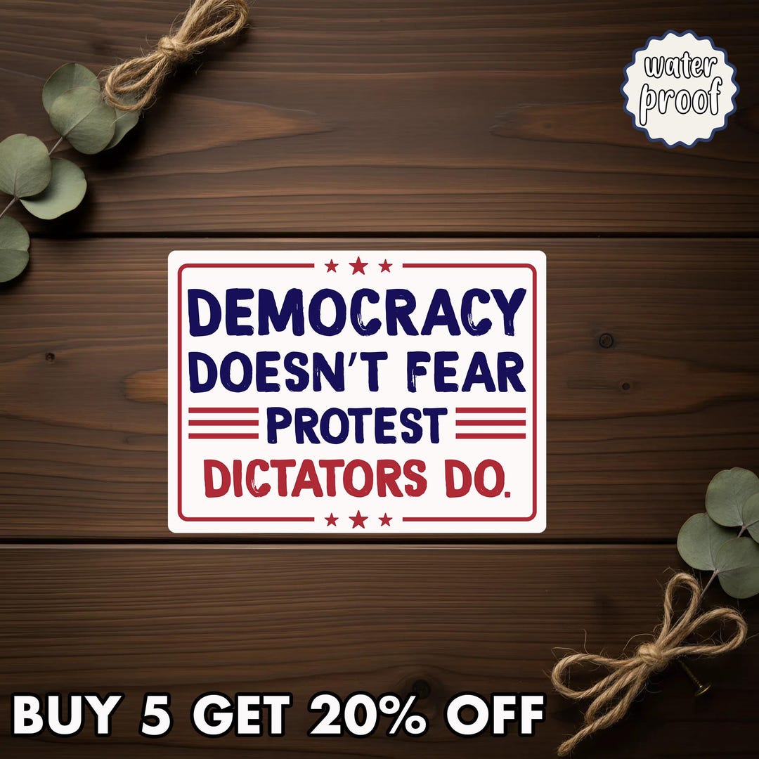 Democracy Doesn’t Fear Protest Car Magnet, Liberal Political Sticker ...